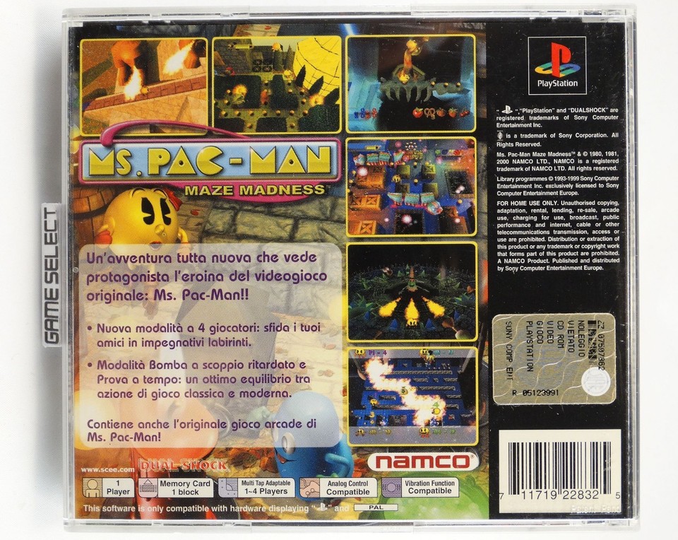MS. PAC-MAN MAZE MADNESS PACMAN PLAYSTATION 1 PS1 PS2 PS3 PAL ITALIANO ...
