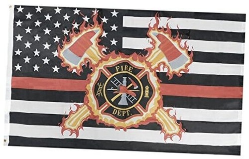 USA Thin Red Line Fire Axes Flame Fire Dept Department Premium Quality Fade | eBay