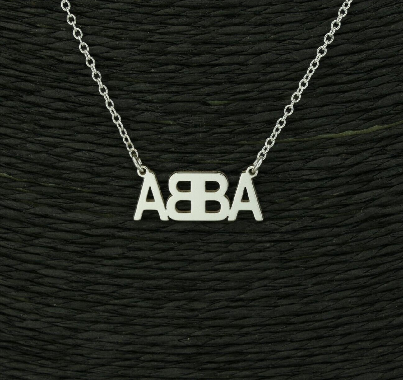 Dainty Sterling Silver ABBA Necklace - High Quality Disco Jewellery ...
