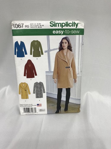 Simplicity Pattern 1067 Easy To Sew Size 6-14 Coat Jacket UNCUT NEW | eBay