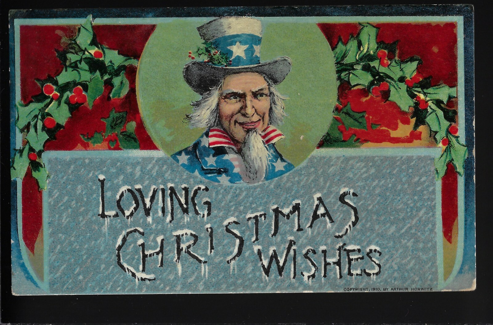 1910 Unusual Uncle Sam Christmas Wishes Postcard Artist Arthur Horwitz ...