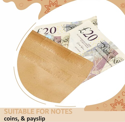 Wage Envelopes Packet Money Slip Printed Self Seal Paper Cash Pay Brown ...