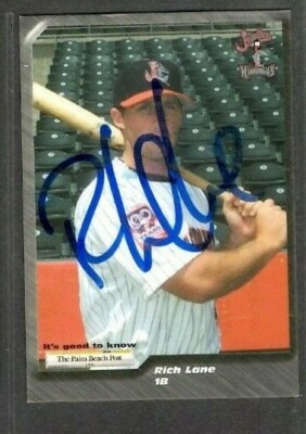 2001 Rich Lane Jupiter Hammerheads Baseball Card Signed Autograph (B62 ...