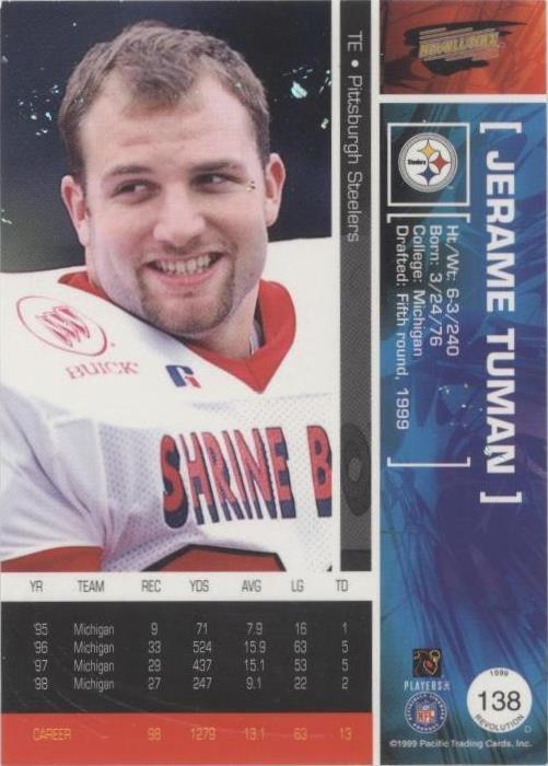 1999 Pacific Revolution Jerame Tuman #138 for sale | eBay