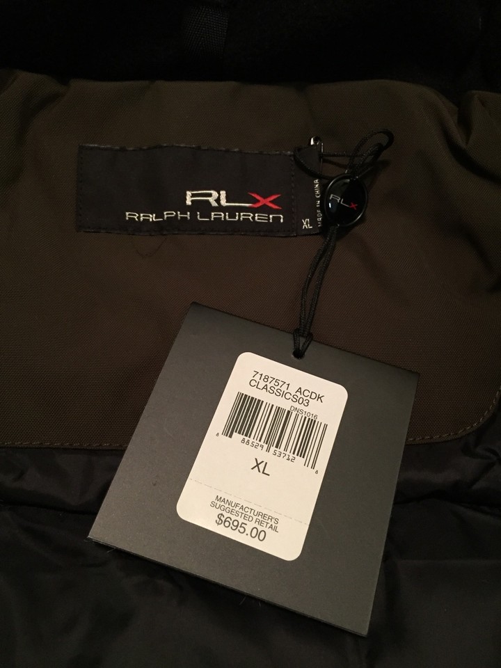 Ralph Lauren RLX Down & Feathers Parka Hooded Jacket Sz XL New With ...
