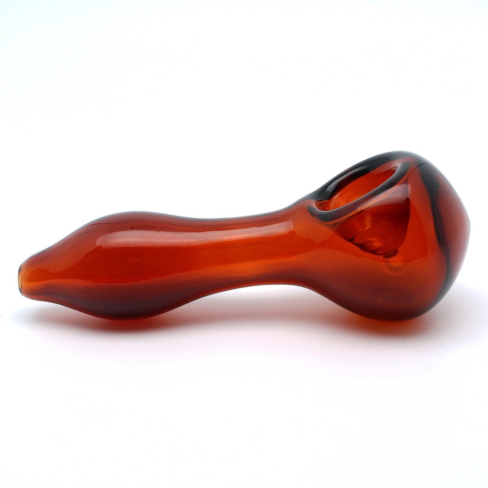 4" Glass Smoking Pipe Clear Brown "Basic 2 Series" Spoon Pipes Bowls ...