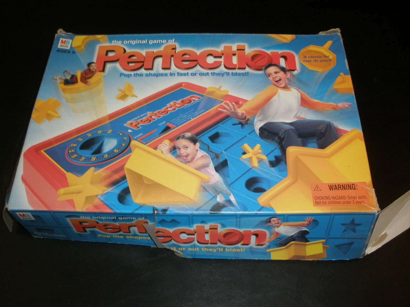 MILTON BRADLEY PERFECTION BOARD GAME COMPLETE + WORKS WITH BOX 2003 ...