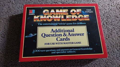 Vintage Milton Bradley Game of Knowledge Additional Question & Answer ...