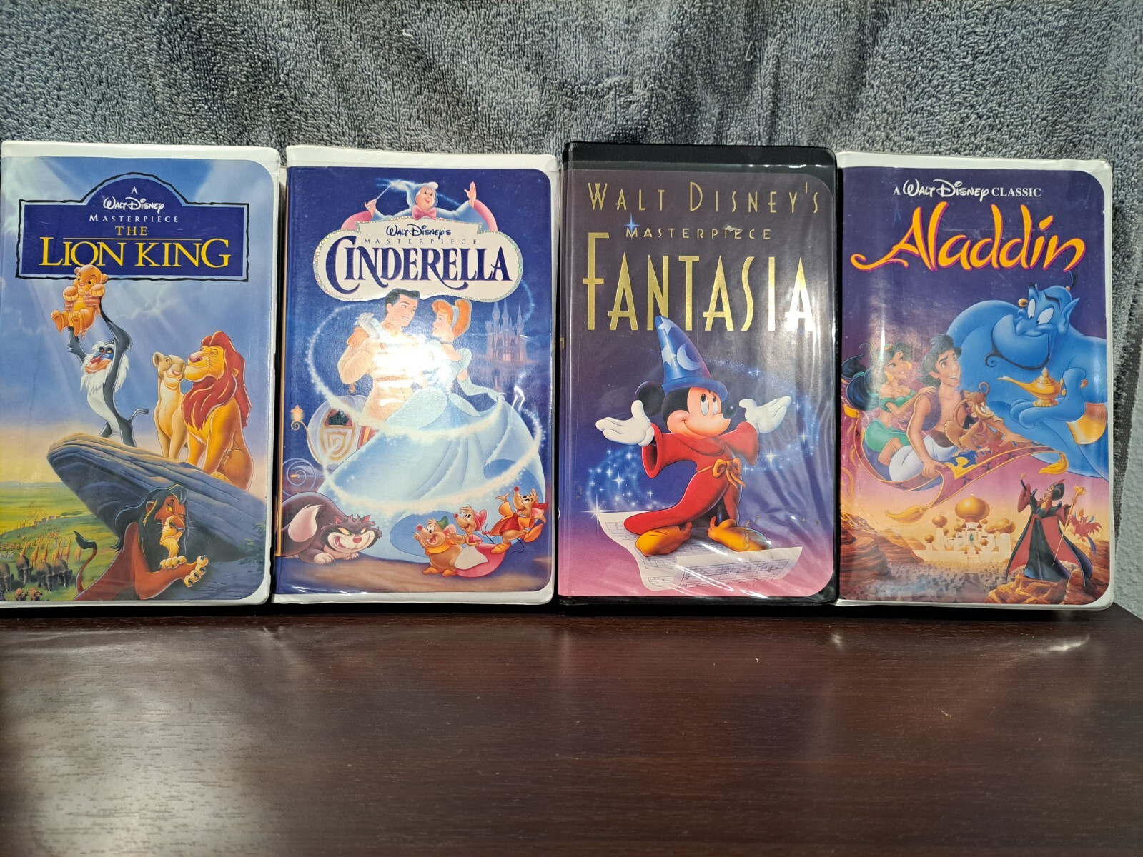 WALT DISNEY (6) VHS - TOY STRY, WINNIE, CINDER, ALADDIN (BLK DIAMD ...