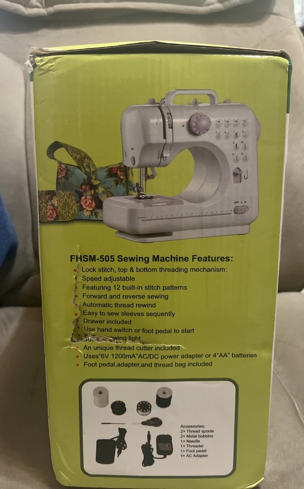Portable Sewing Machine,FHSM-505 Free-Arm Sewing Machine 12 Built-In ...