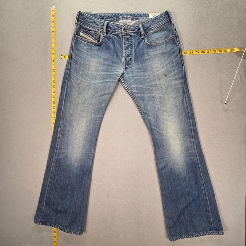 Diesel Zathan Jeans Mens 32x32 Medium Wash Blue Bootcut Distressed ...