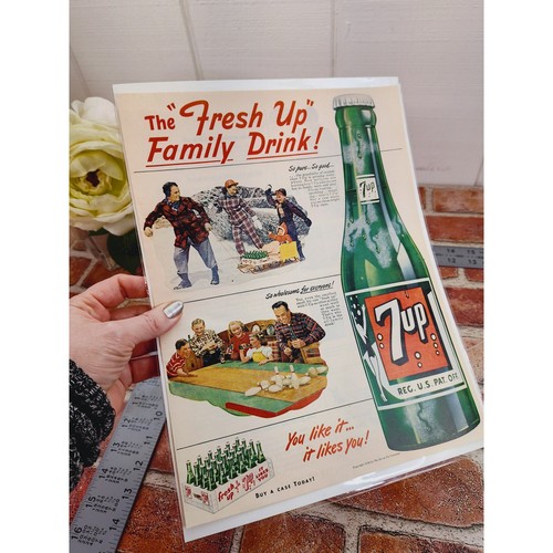 1950s 7up Fresh Up Family Drink Happy Families Vintage Print ...