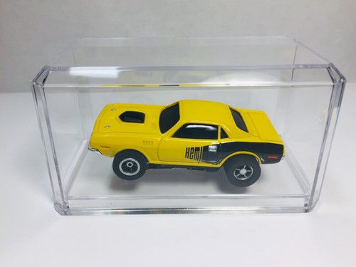 Johnny Lightning CUDA Yel/Bl & AW chassis & Display case for AURORA AFX ...