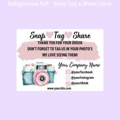 Snap Tag & Share Cards - Personalised - A6 - FREE POST | eBay UK