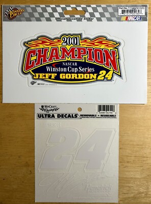 Jeff Gordon #24 2001 Champion Race Decal/Cling Lot Of Two (2) 5”x5” & 5 ...