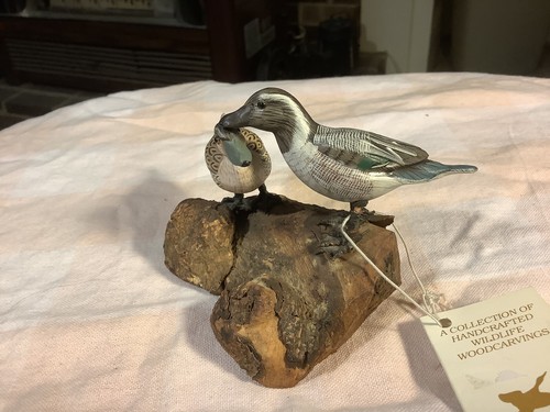 Handcrafted John Madison Ducks on Wood 3” Tall Woodcarvings | eBay