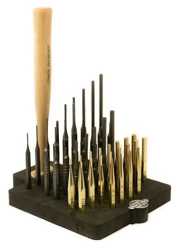 Grace Master Gunsmith Punch Set 53pc w BH-8DT Hammer Brass Roll Pin ...