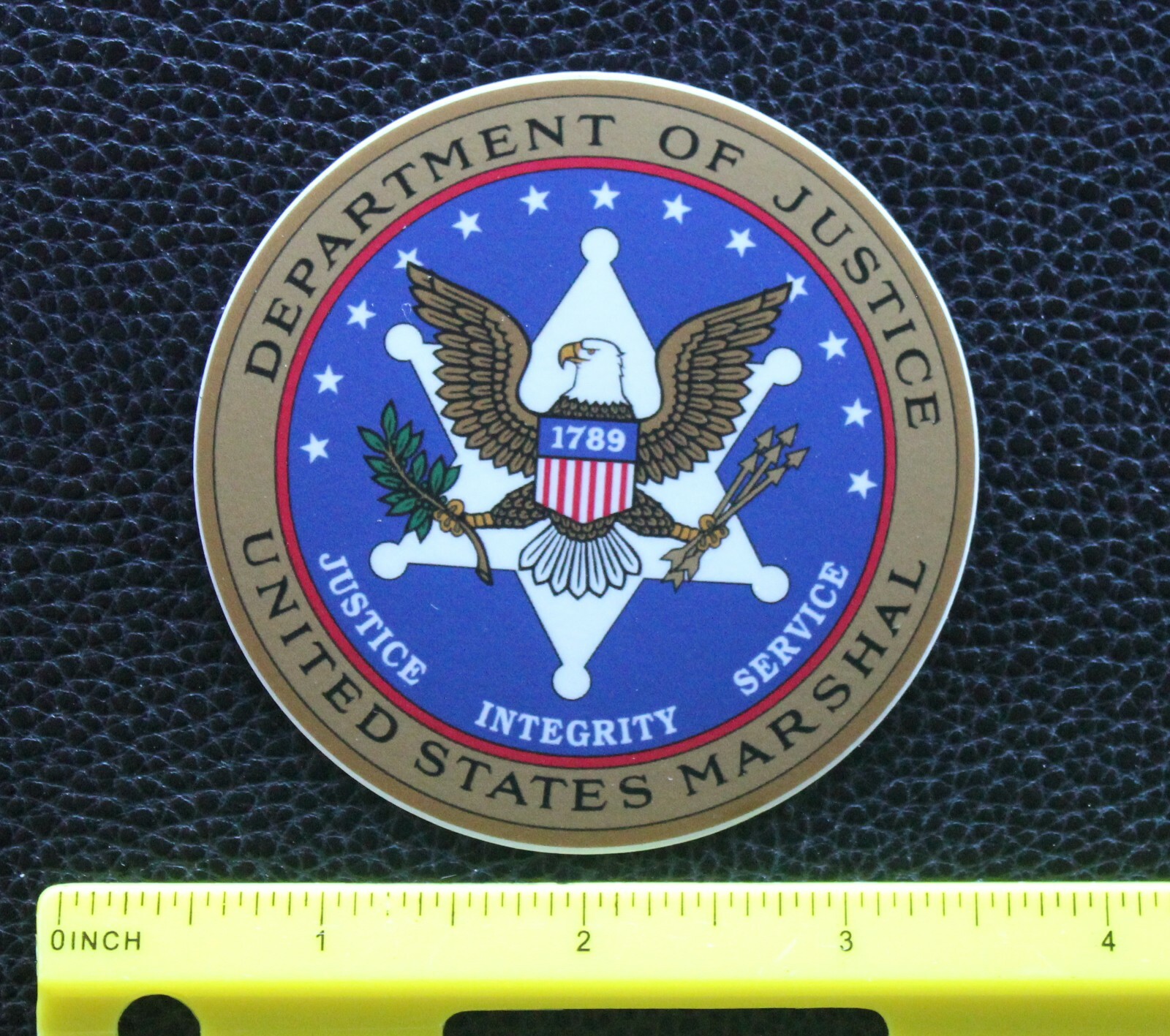 US Marshalls Sticker Department of Justice DOJ Police PD Round 3 inches ...