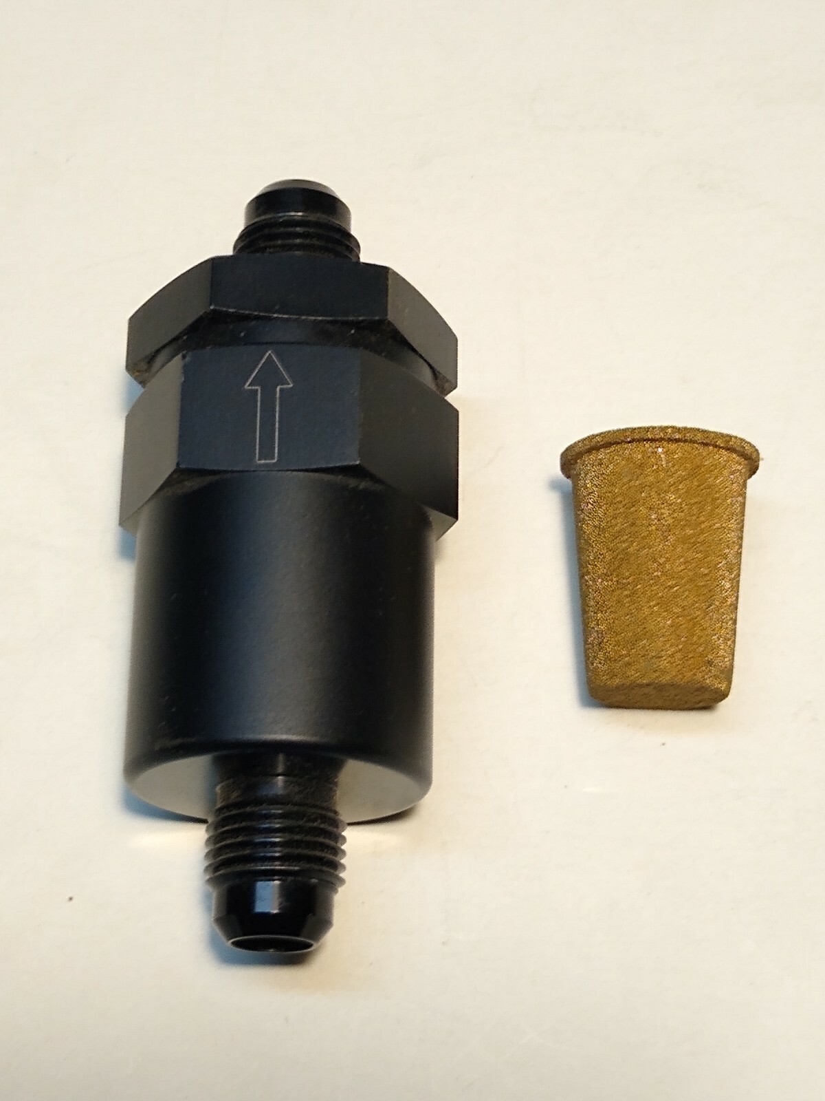 6AN INLINE FUEL FILTER 30 MICRON BILLET ALUMINUM BLACK FOR 3/8 FUEL ...