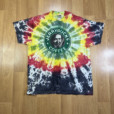 Vintage Grateful Dead Jerry Bucks Coffee Starbucks Tie Dye Size Large ...
