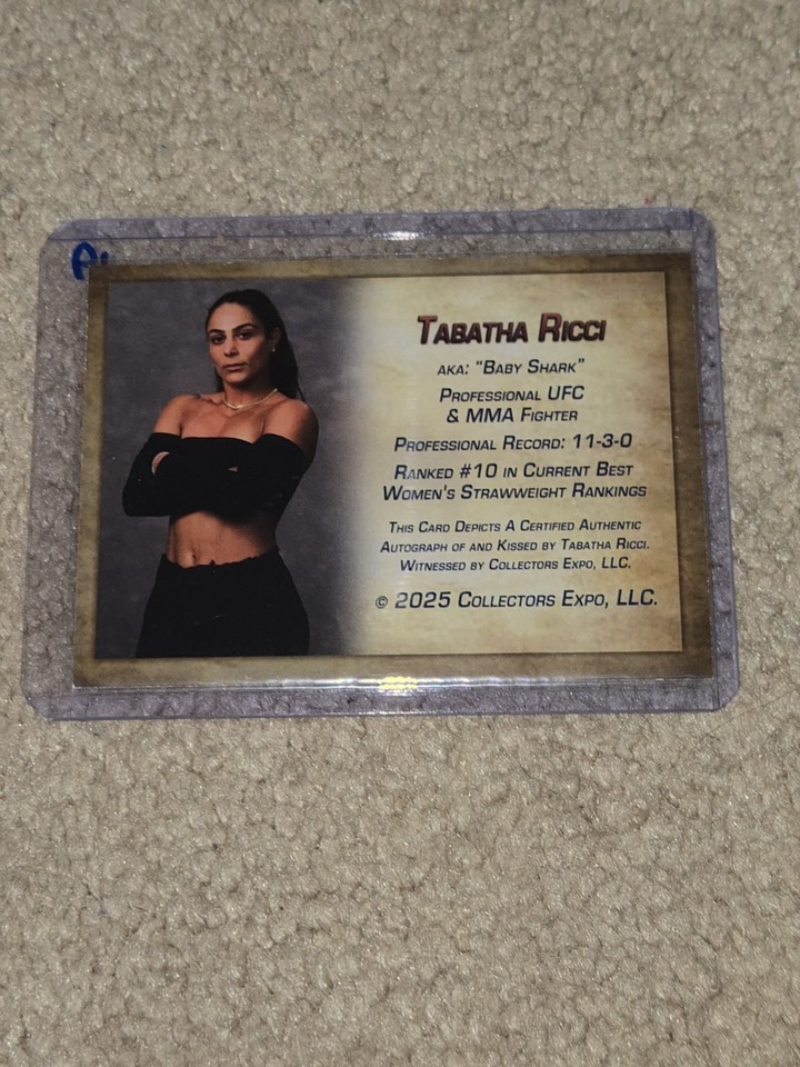 Tabatha Ricci Autograph Signed Kiss Card Collectors Expo Model MMA UFC ...