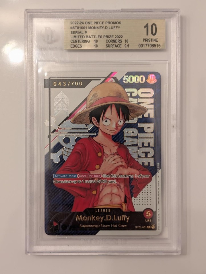 One Piece TCG Monkey D. Luffy Serial Prize Card ST01-001 PSA BGS 10 ...