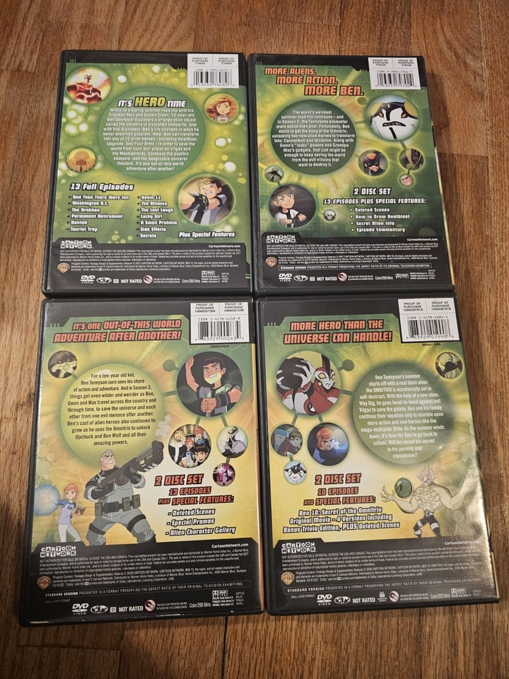 Ben 10 Complete Original Series DVD Lot Seasons 1-4 Cartoon Network | eBay