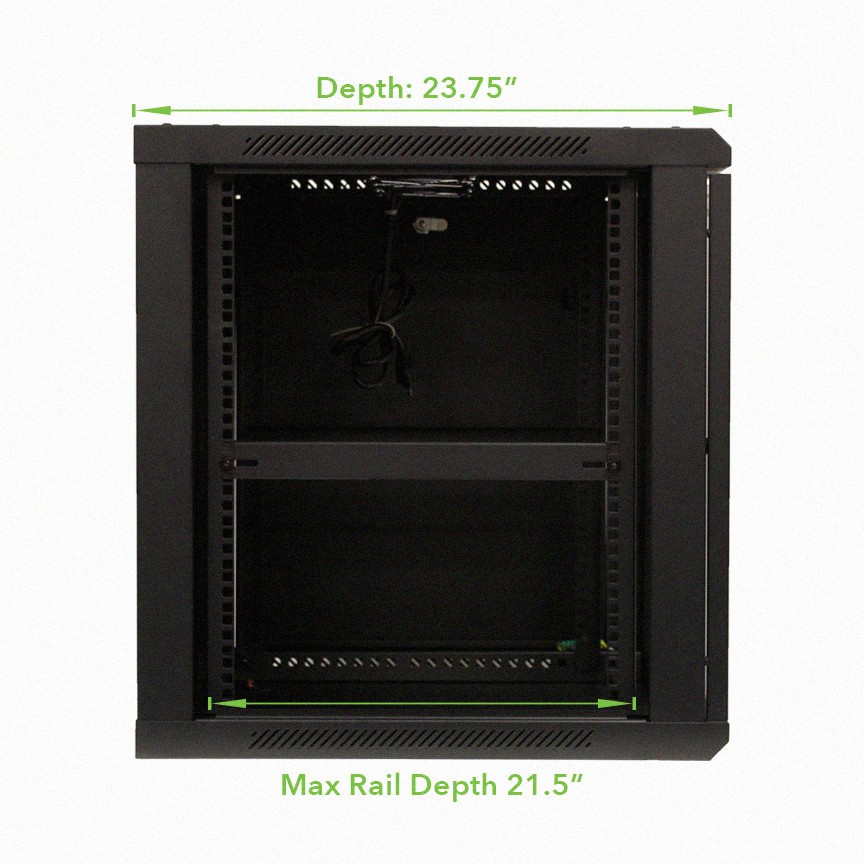 12U Wall Mount Audio Video A/V 24" Cabinet Rack Enclosure Door Lock and ...