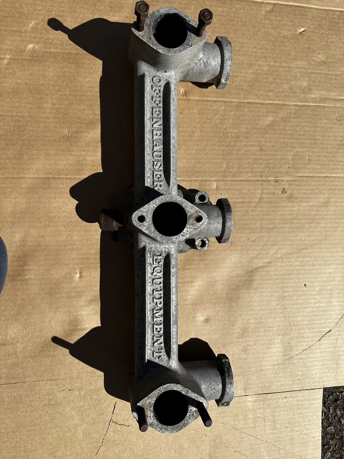 Offenhauser triple carb intake manifold #1409 53-59 chevy 216 235 In ...