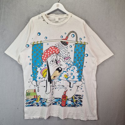 Vintage 1994 Droopy Dog T Shirt Mens 2XL XXL White All Over Print ...