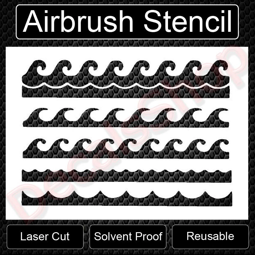 Ocean Wave Stencil Template