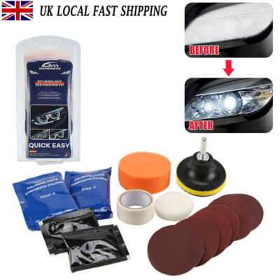 15Pcs Car Headlight Headlamp Cleaning Restoration Polish Light Lens ...