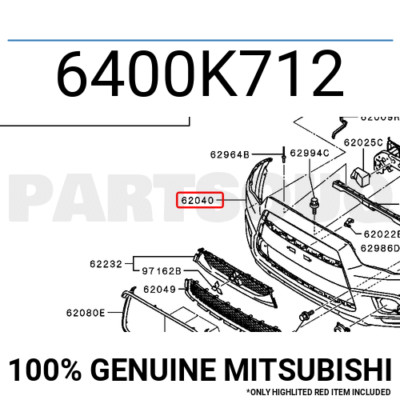6400K712 Genuine Mitsubishi FACE,FR BUMPER | eBay