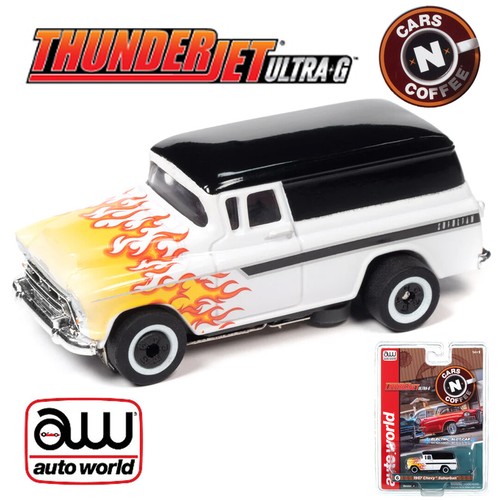 NEW Auto World Thunderjet 1957 Chevrolet Suburban White HO Scale Slot ...
