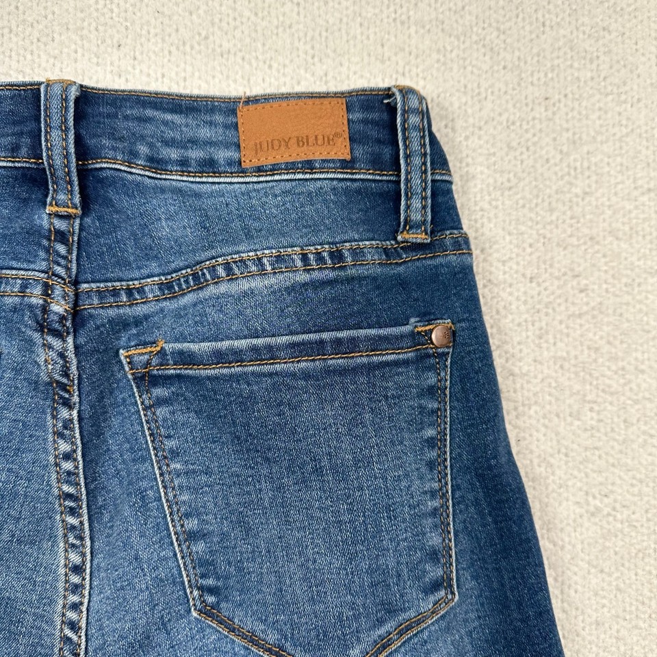 Judy Blue Jeans Womens 1/25 Straight Fit Center Seam Mid Rise Faded ...