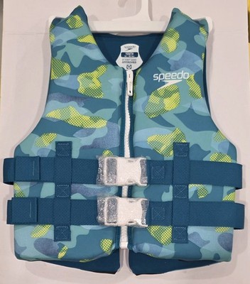 Speedo Junior PFD Kids' Life Jacket Vest - Aqua Blue/Green Youth 50-90 ...