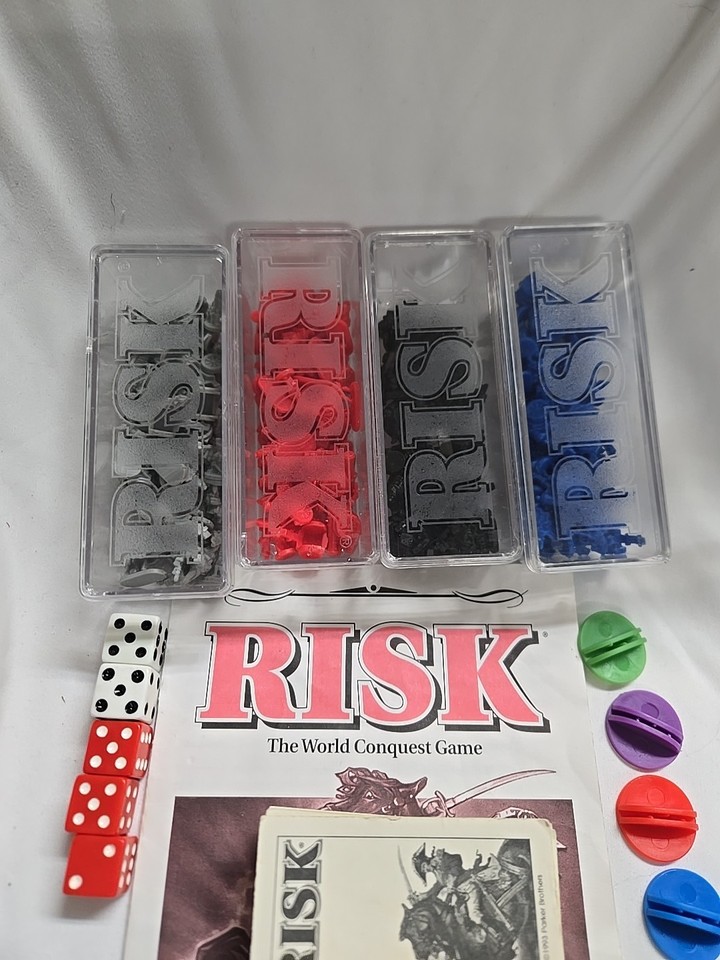Risk Game 1993 Replacement Pieces 6 Armies Cases Risk & Mission Cards ...