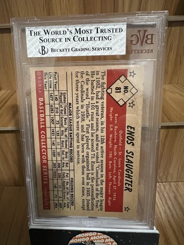 1953 Bowman Color Enos Country Slaughter #81 BVG 3 Very Good Cardinals ...