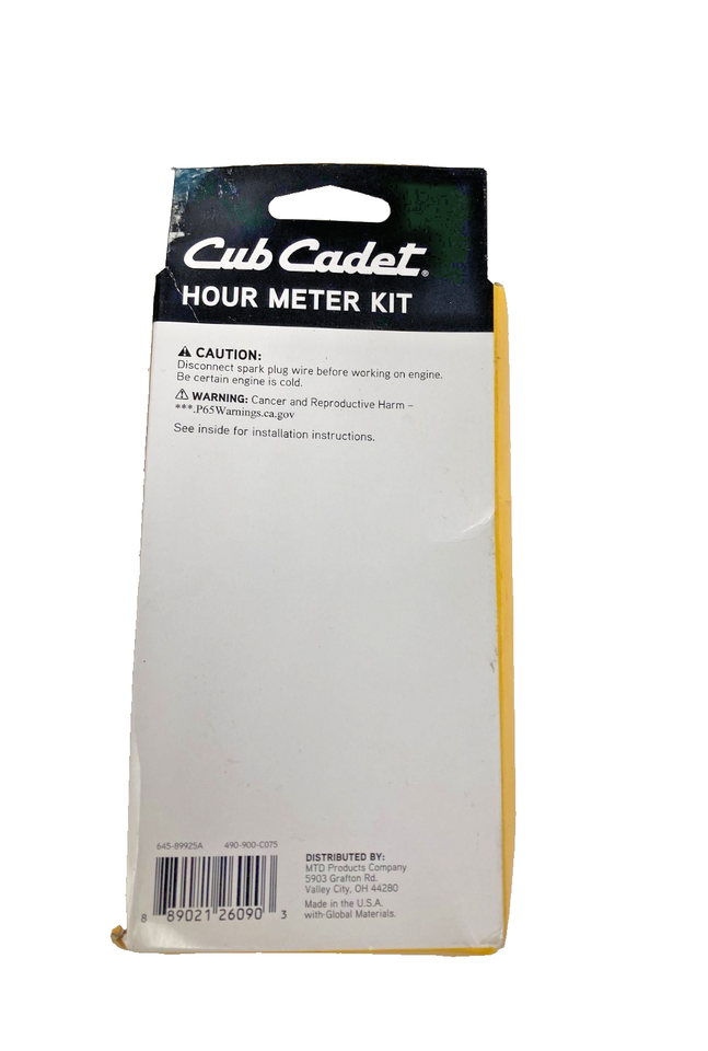 CUB CADET 490-900-C075 Hour Meter Kit Ultima ZT1, XT1 Enduro Series ...