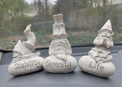 Gnomes Positive Energy Garden Gnome Statues-Set of 3 Serenity ...