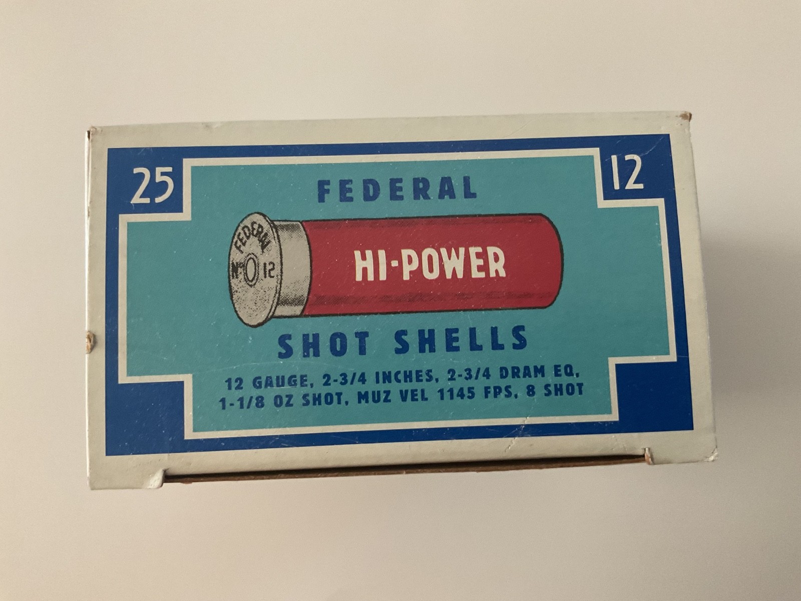 Vintage Federal Hi - Power Shot Shells 12 Gauge 2 - 3/4 Inch Empty box ...