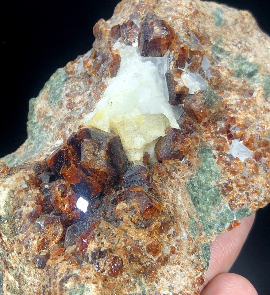 374 Gm Amazing Hessonite Garnet Crystal Culster On Matrix Specimen From ...