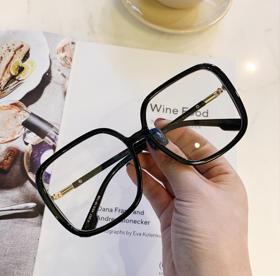 Retro Oversize Square Eyeglass frames Fashion Spectacles Clear lenses ...