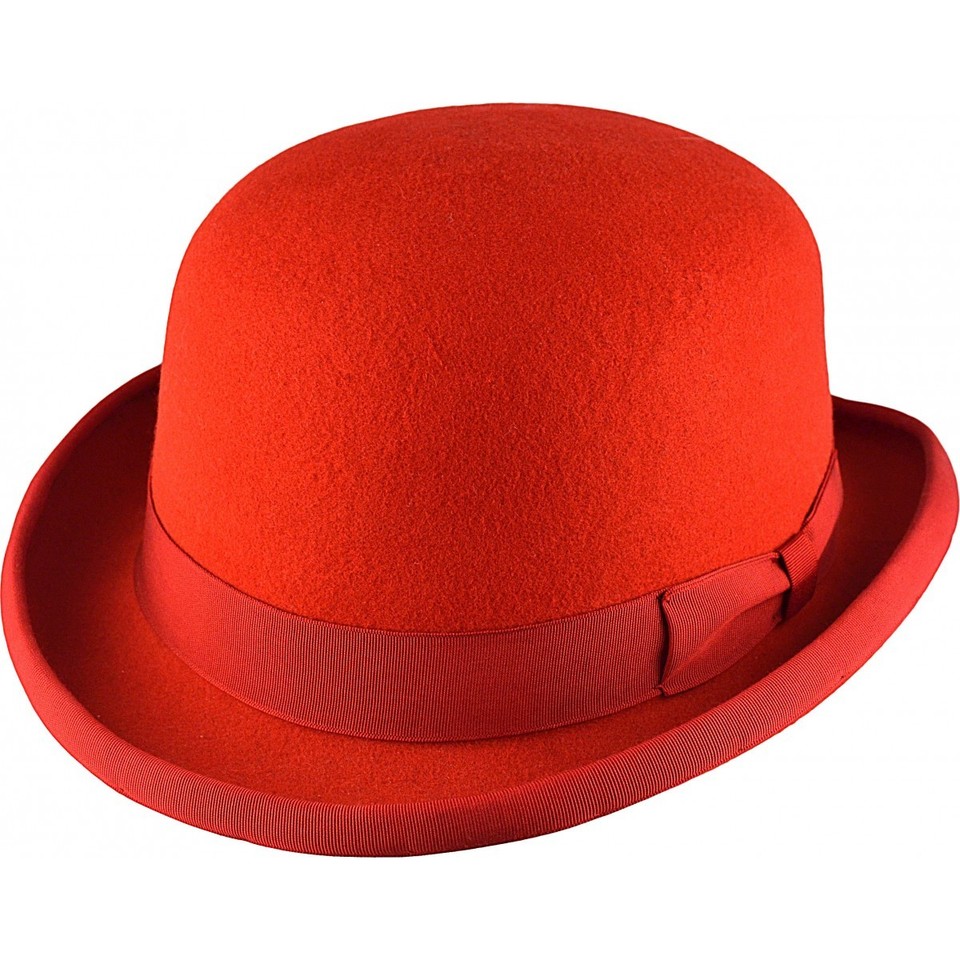 Quality 100% Wool Hard Top Bowler Hat Satin Lined Hand Made 12 Colurs 5 ...