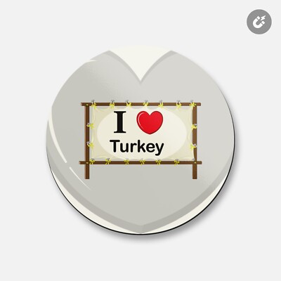 I Love Turkey Banner Travel | 4'' X 4'' Round Decorative Magnet | eBay