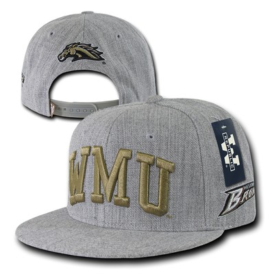 Gray Western Michigan Broncos WMU NCAA Flat Bill Snapback Baseball Ball ...