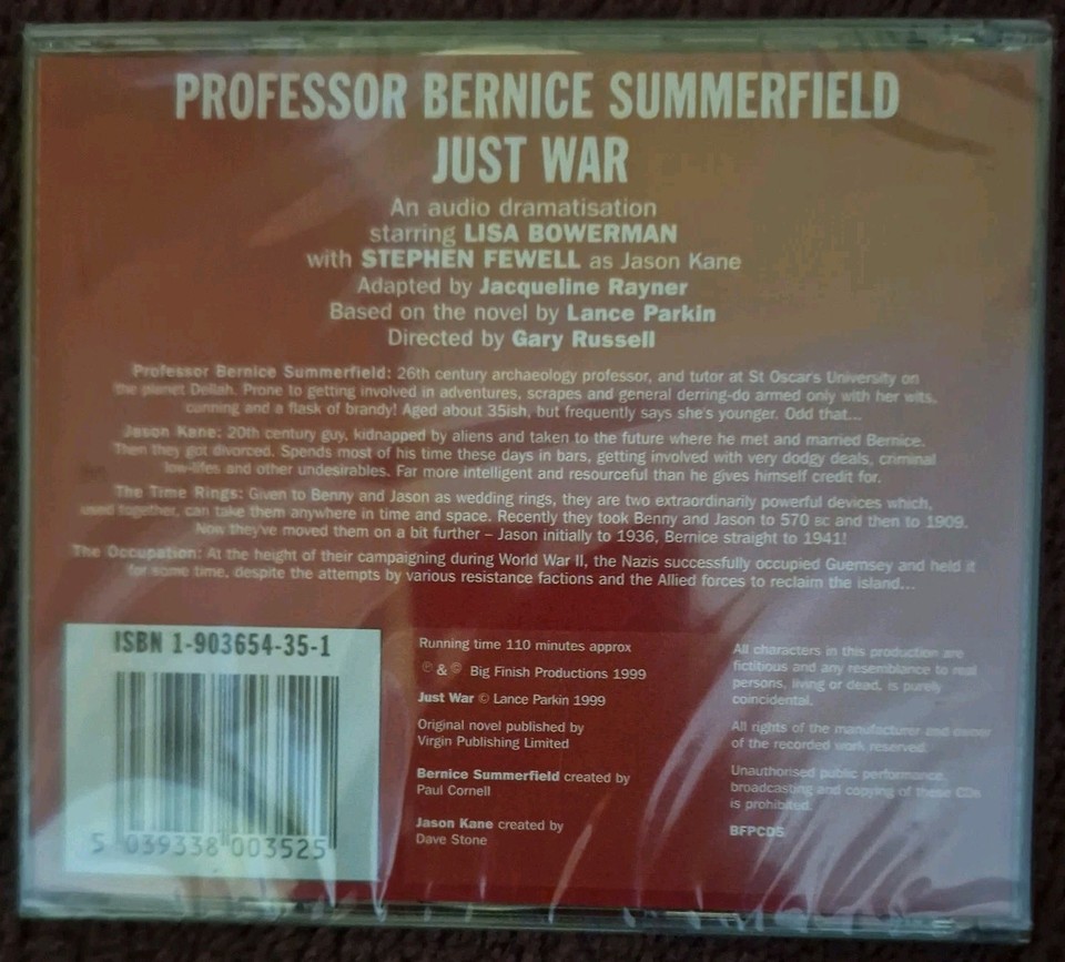 DOCTOR WHO PROFESSOR BERNICE SUMMERFIELD JUST WAR Bowerman Gatiss New ...