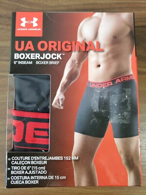 Under Armour Original Boxerjock 6" Inseam Boxer Breif Black/Red Sz ...