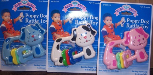 Baby King Dog Rattle, Baby Shower, Blue, Pink, or White | eBay