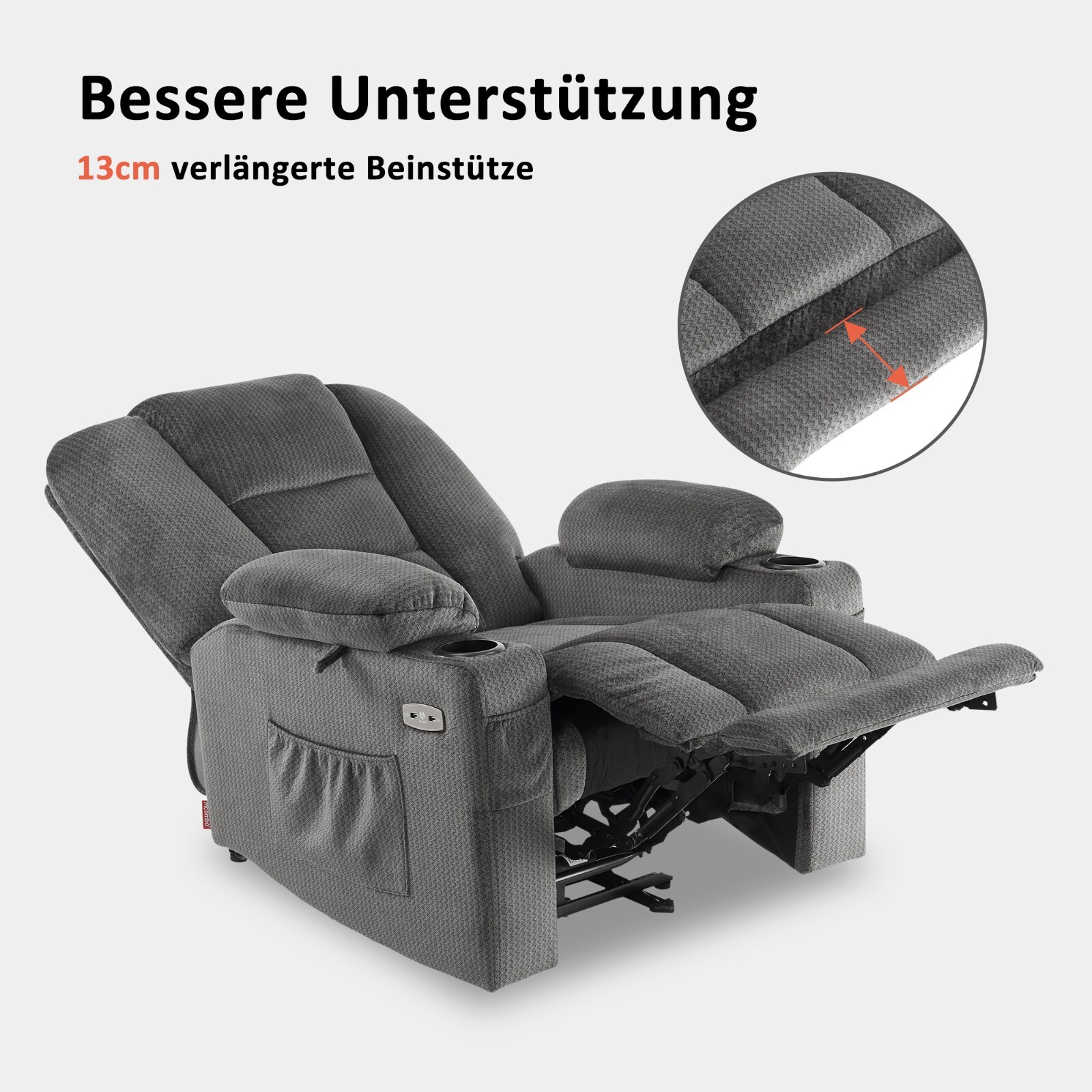 M MCombo Relaxsessel mit Liegefunktion Fernsehsessel elektrisch ...